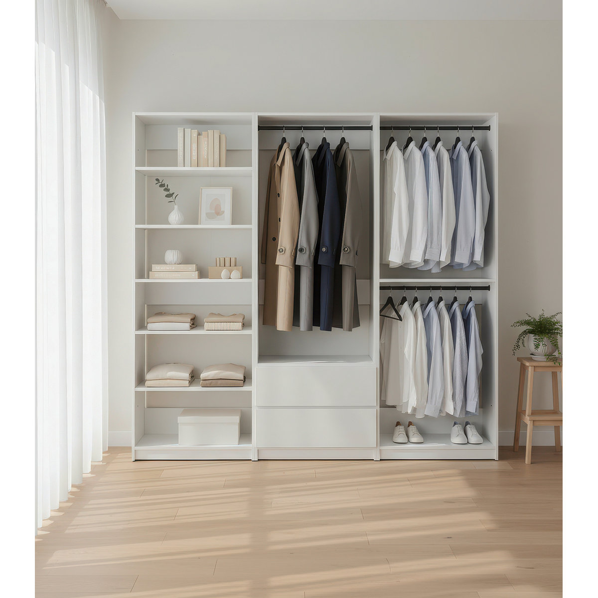 Latitude Run® Prosper White Freestanding Walk In Wood Closet System - Wayfair Canada
